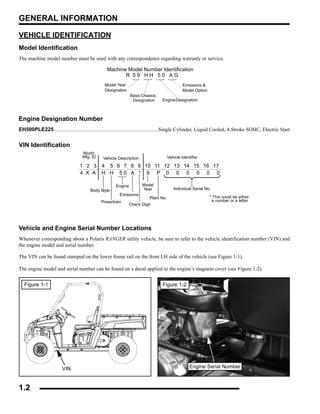 2009 POLARIS RANGER 4X4 500 EFI Service Repair Manual | PDF