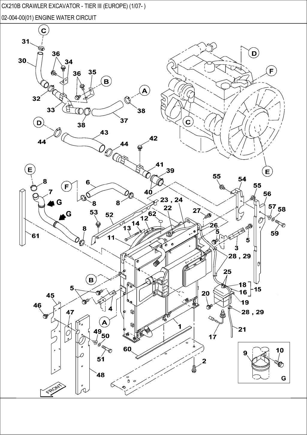 CASE CX210B Crawler Excavator Parts Catalogue Manual