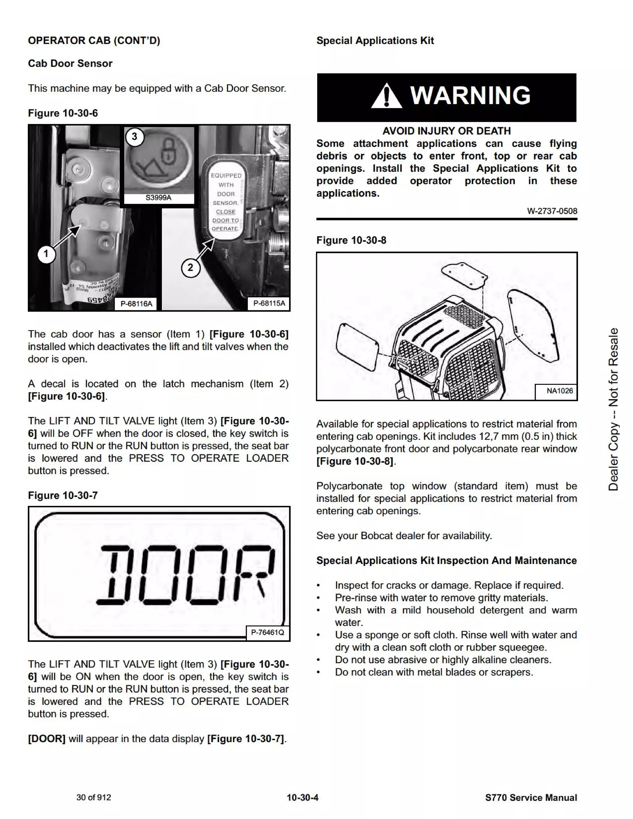 BOBCAT S770 SKID STEER LOADER Service Repair Manual SN：A3P511001 AND ...