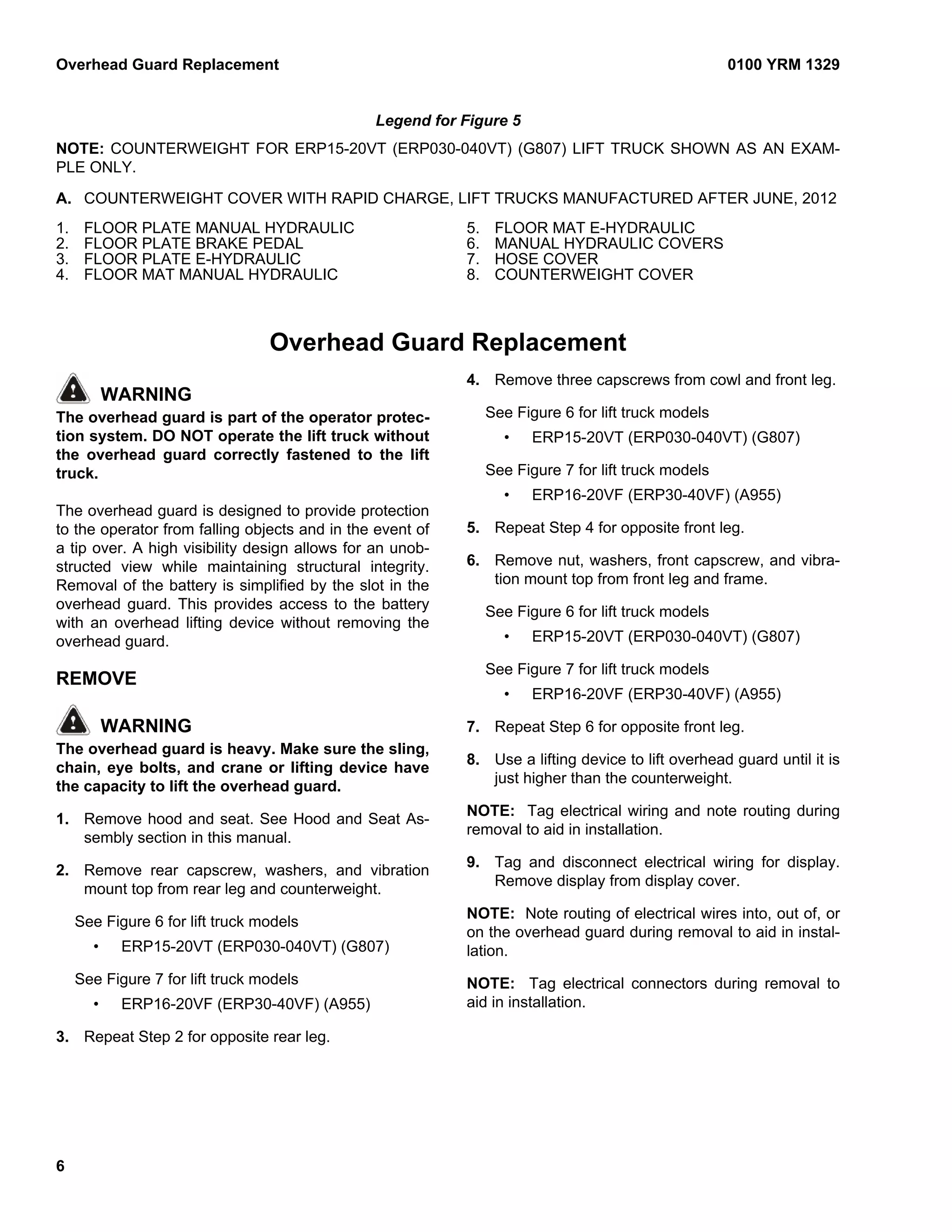 YALE G807 ERP030VT LIFT TRUCK Service Repair Manual | PDF