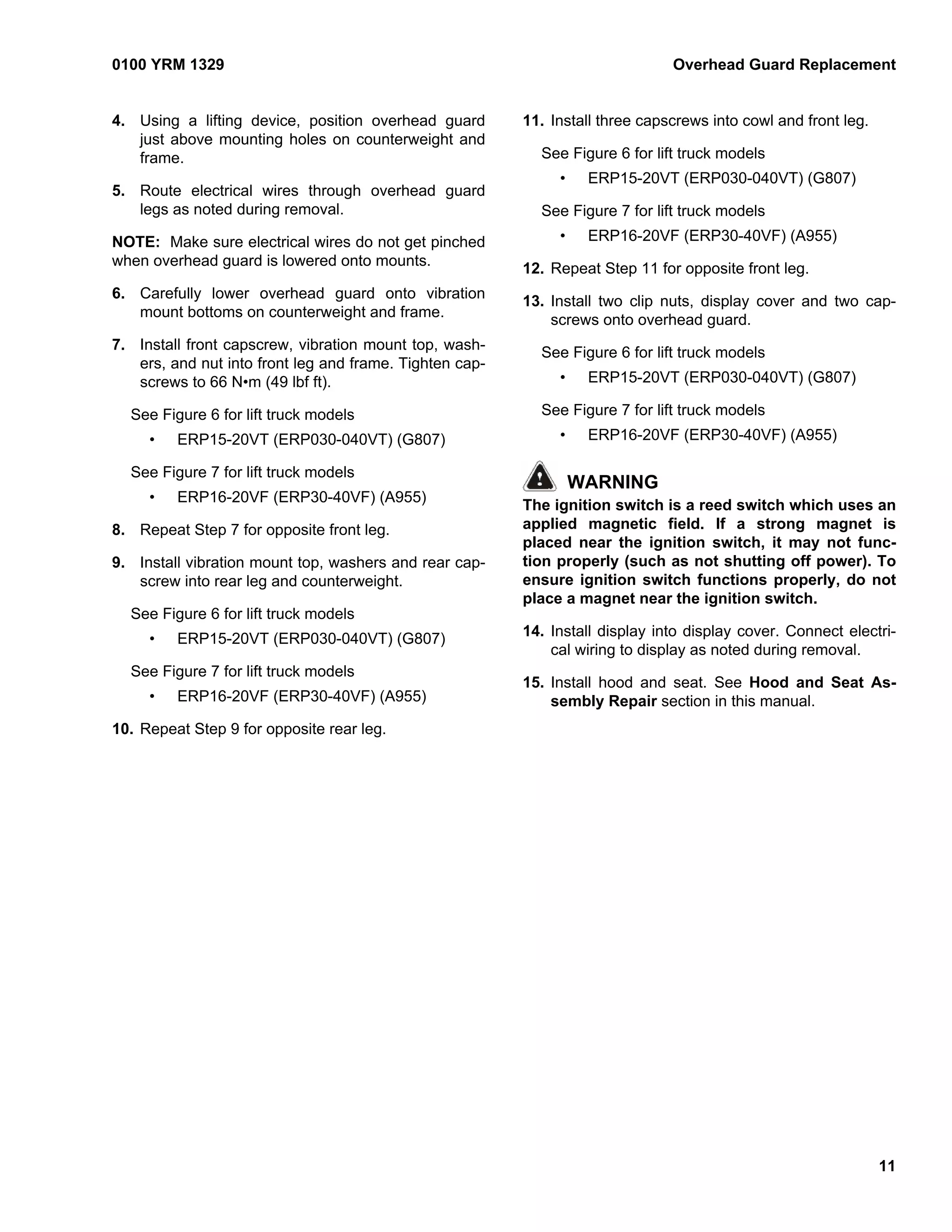 YALE G807 ERP030VT LIFT TRUCK Service Repair Manual | PDF