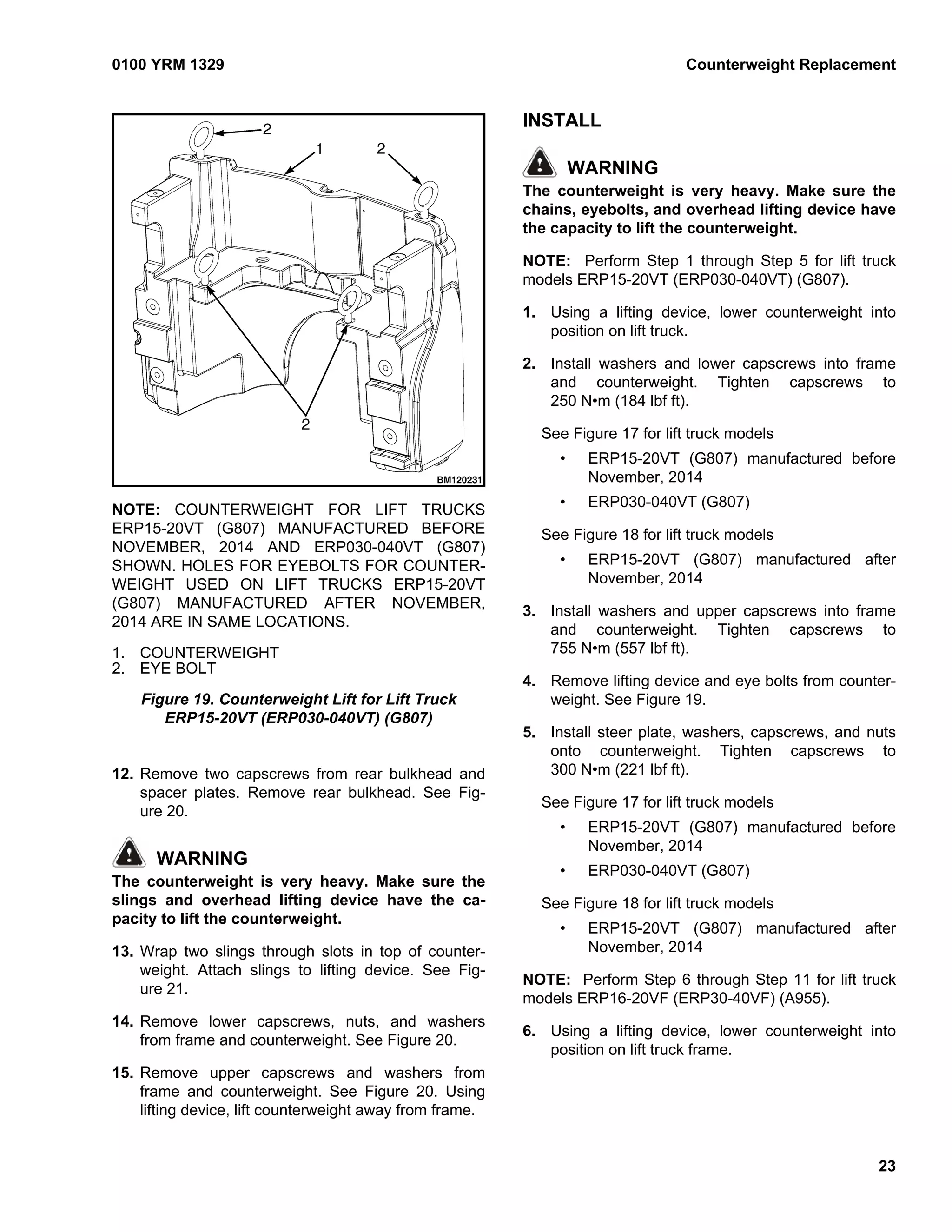 YALE G807 ERP030VT LIFT TRUCK Service Repair Manual | PDF