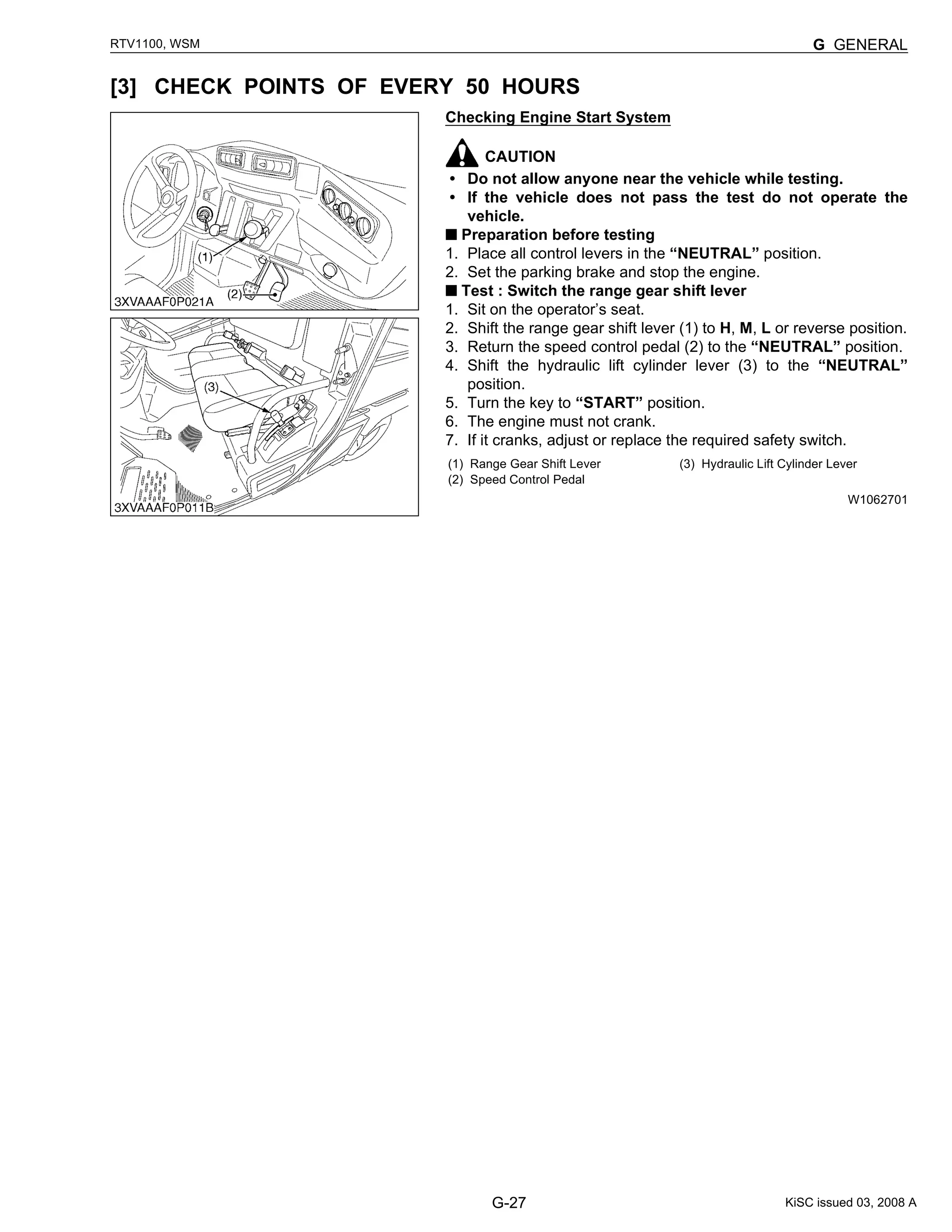 KUBOTA RTV1100 UTILITY VEHICLE UTV Service Repair Manual | PDF
