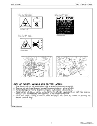 KUBOTA RTV1100 UTILITY VEHICLE UTV Service Repair Manual | PDF