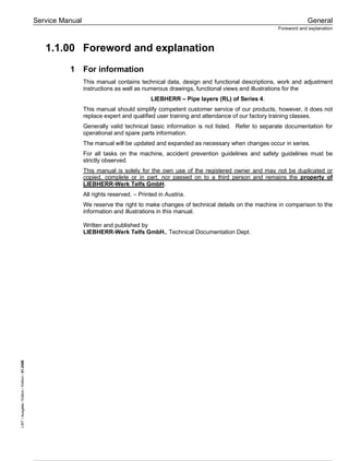 LIEBHERR RL44 PIPE LAYER SERIES 4 LITRONIC Service Repair Manual | PDF