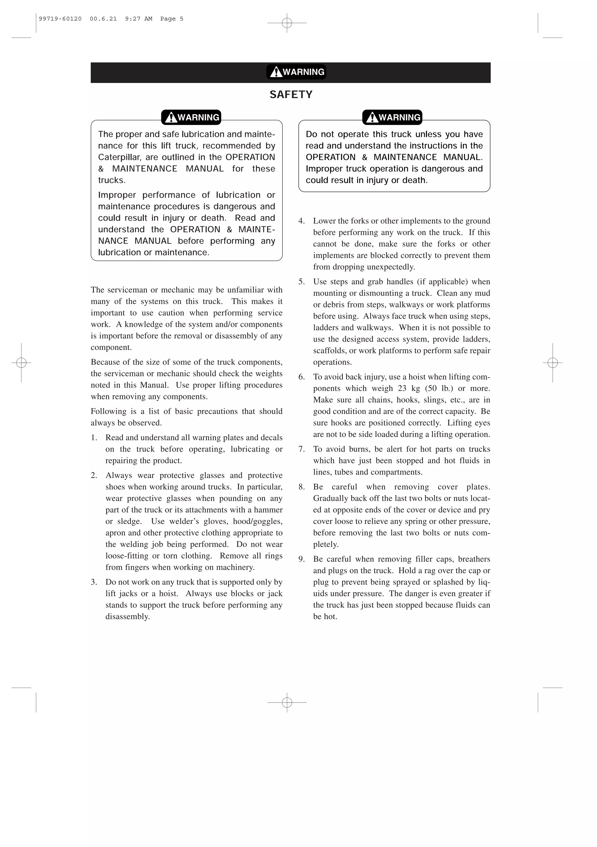Caterpillar Cat GP25K FC Forklift Lift Trucks Service Repair Manual SN ...