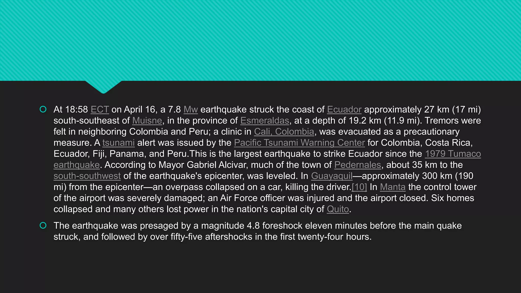 Ecuador earthquake | PPTX
