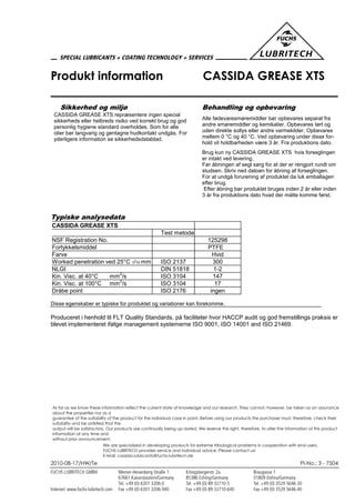 Tds cassida grease xts dk | PDF