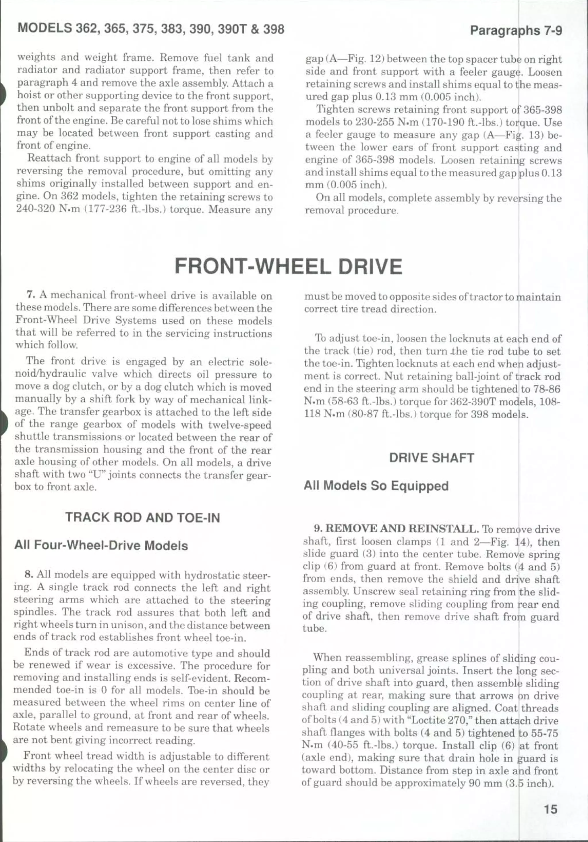 MASSEY FERGUSON MF383 TRACTOR Service Repair Manual | PDF