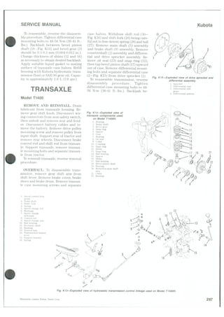 Kubota T1400H Lawn Tractor Service Repair Manual | PDF