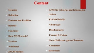 Z39.50: Information Retrieval protocol ppt | PPTX