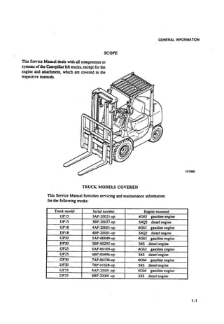 CATERPILLAR CAT GP35 MC FORKLIFT LIFT TRUCKS CHASSIS AND MAST Service ...