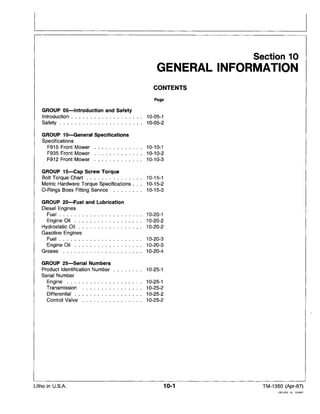 John Deere F912 Front Mower Service Repair Manual | PDF