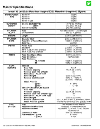 Mercury Mariner Outboard 45 Jet / 50 / 55 / 60 Service Repair Manual | PDF