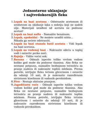 Jednostavno uklanjanje i najtvrdokornijih fleka | PDF
