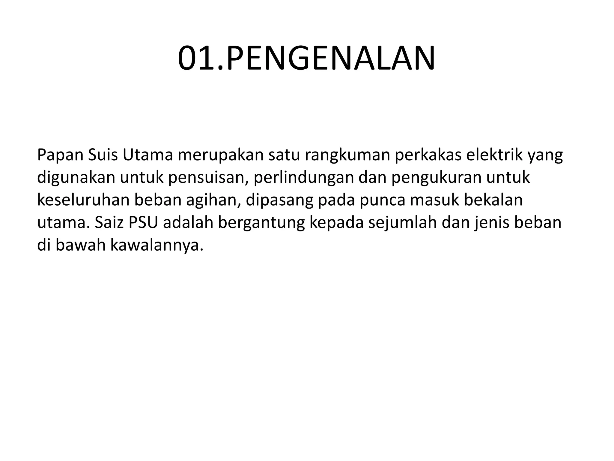 Papan suis utama (psu) | PDF