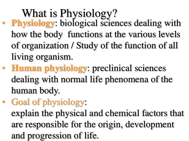 Physiology definition