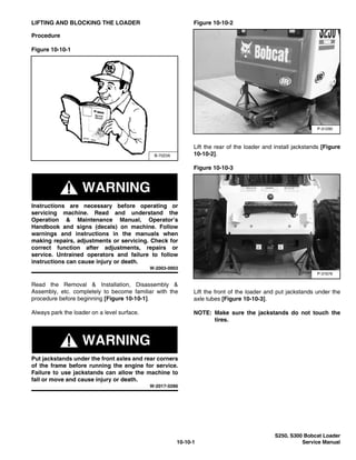 BOBCAT S300 SKID STEER LOADER Service Repair Manual S/N 525911001 ...