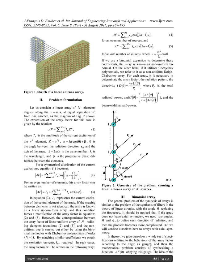 Design of Non-Uniform Linear Antenna Arrays Using Dolph- Chebyshev and Binomial Methods | PDF ...