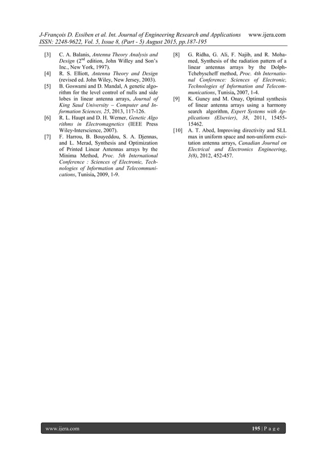 Design of Non-Uniform Linear Antenna Arrays Using Dolph- Chebyshev and Binomial Methods | PDF ...