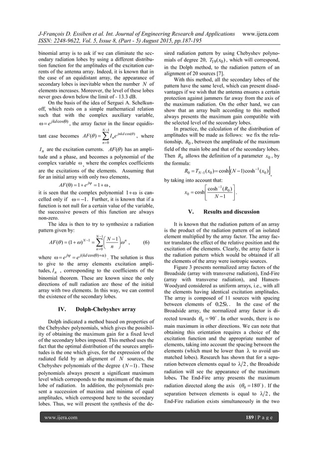 Design of Non-Uniform Linear Antenna Arrays Using Dolph- Chebyshev and ...