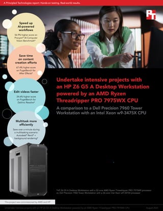Undertake intensive projects with an HP Z6 G5 A Desktop Workstation powered by an AMD Ryzen ...