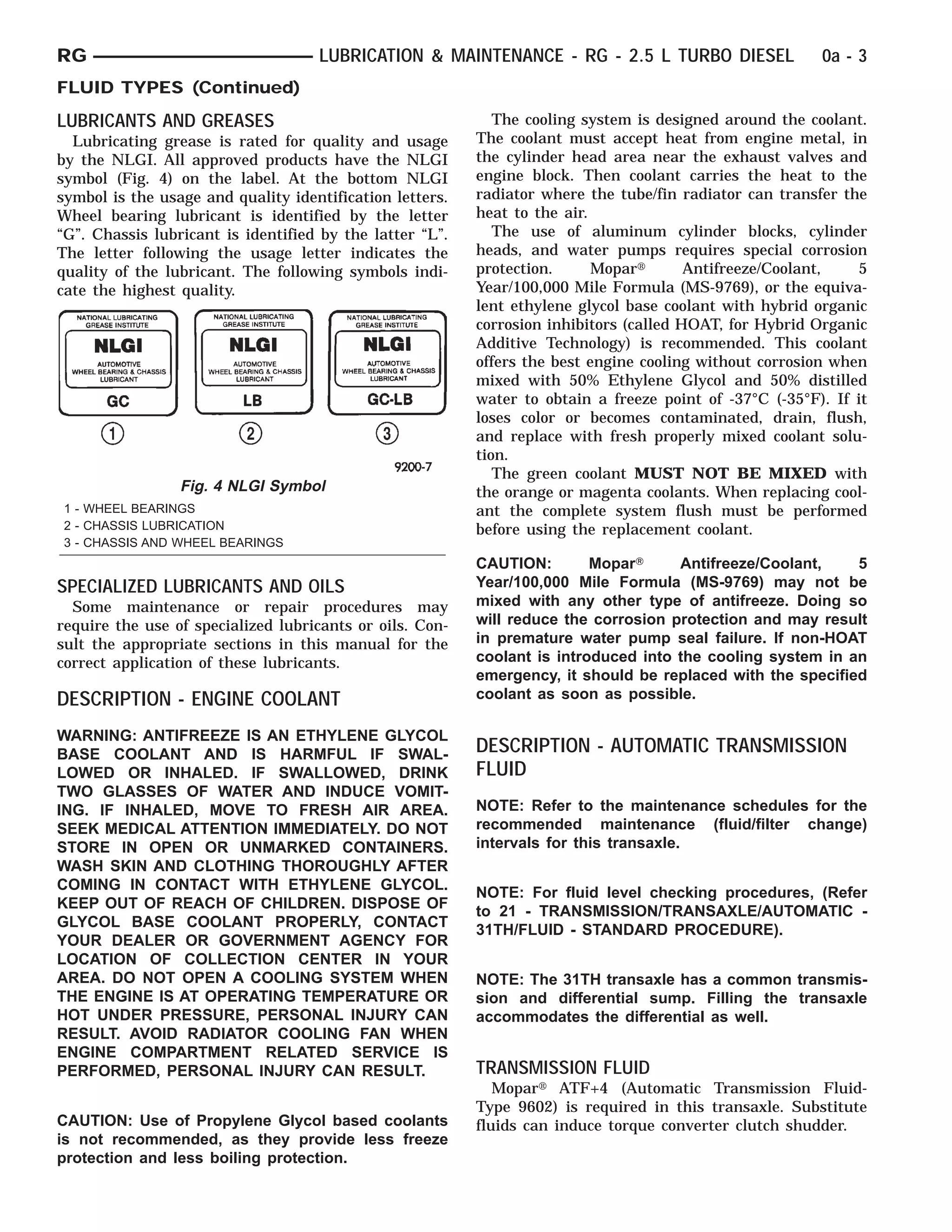 2001 DODGE CARAVAN Service Repair Manual | PDF