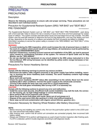 2008 INFINITI EX35 Service Repair Manual | PDF