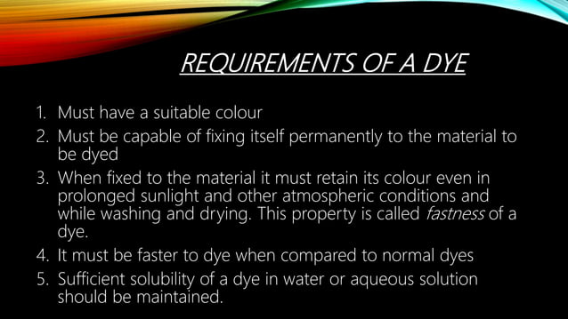 Chemical dyes- Chemistry | PPTX