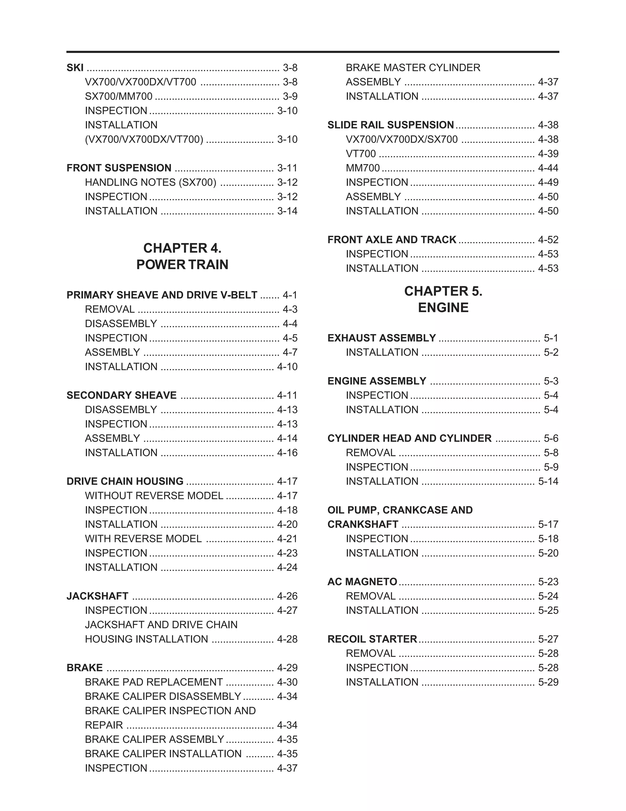 2001 Yamaha VMAX 700 (VX700) SNOWMOBILE Service Repair Manual | PDF