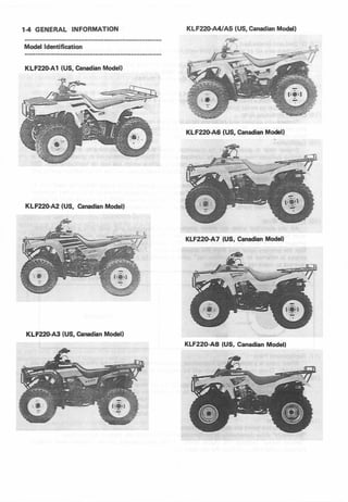 1996 Kawasaki KLF220-A9 Bayou Service Repair Manual | PDF