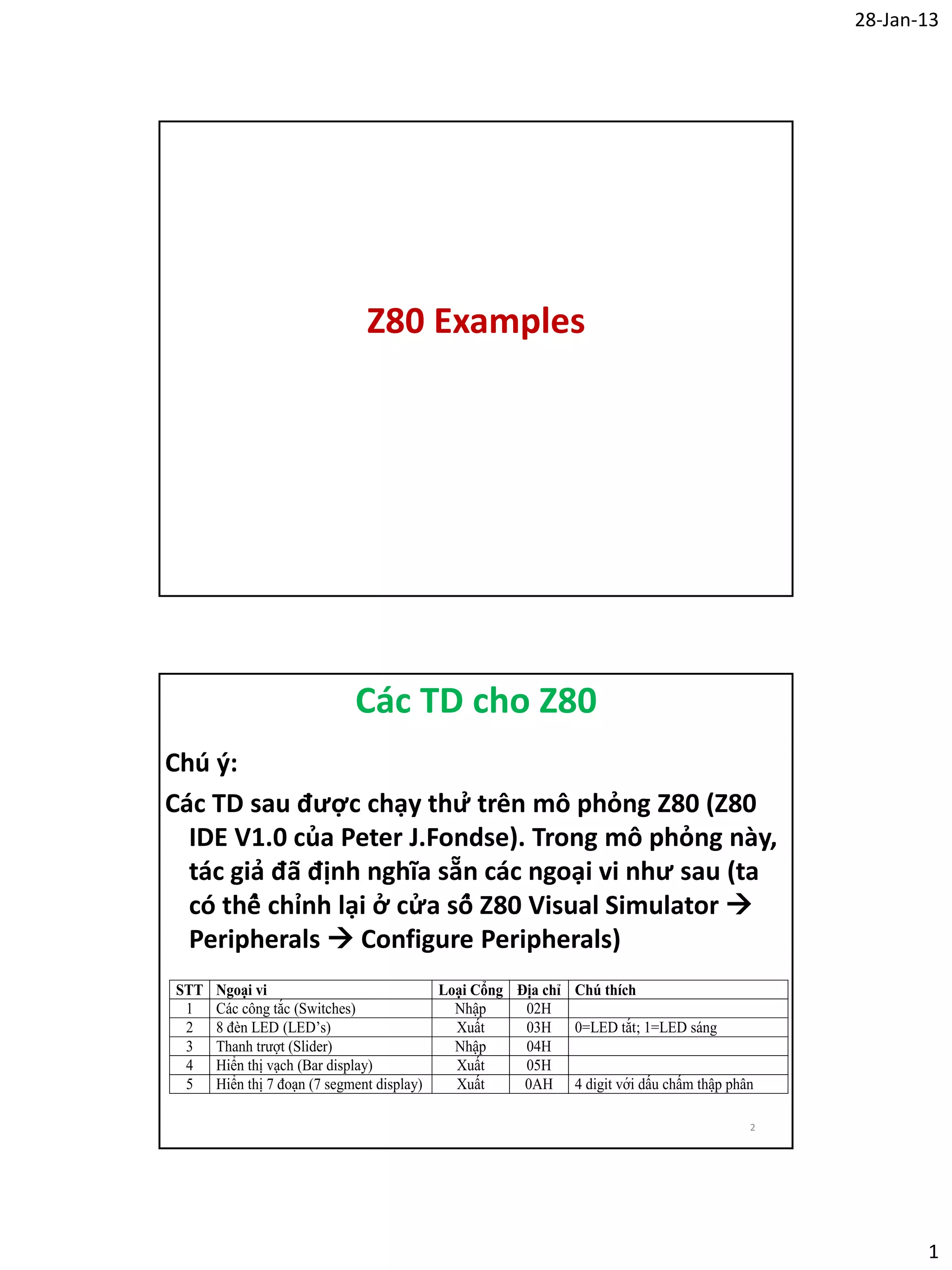 Z80 examples | PDF
