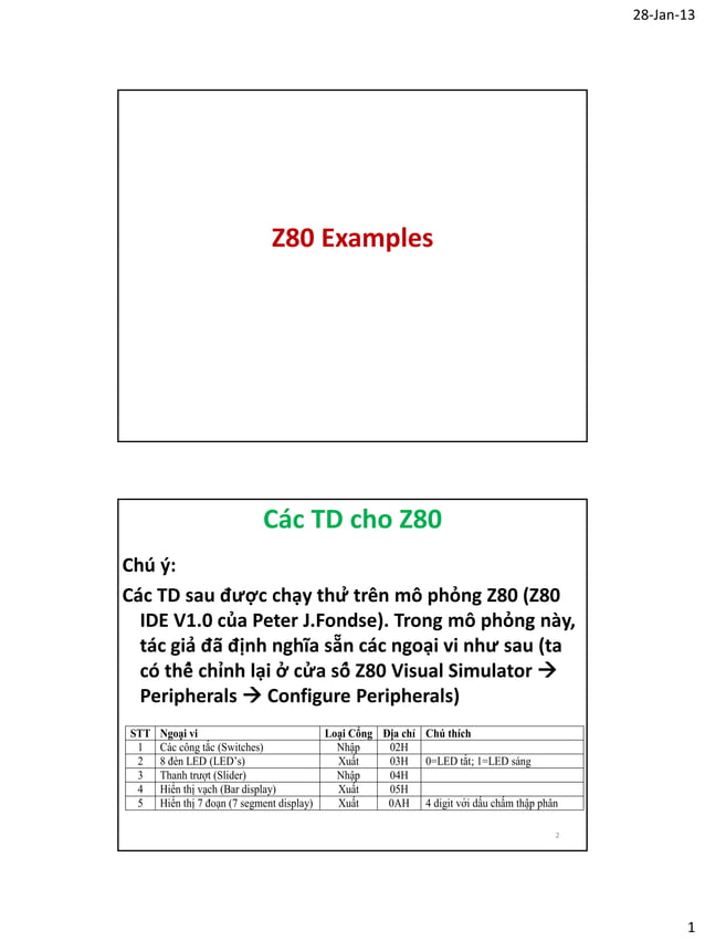 Z80 examples | PDF