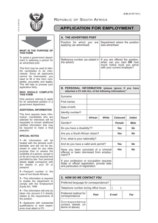 Z83form | PDF | Resume Writing and Advice | Job Search