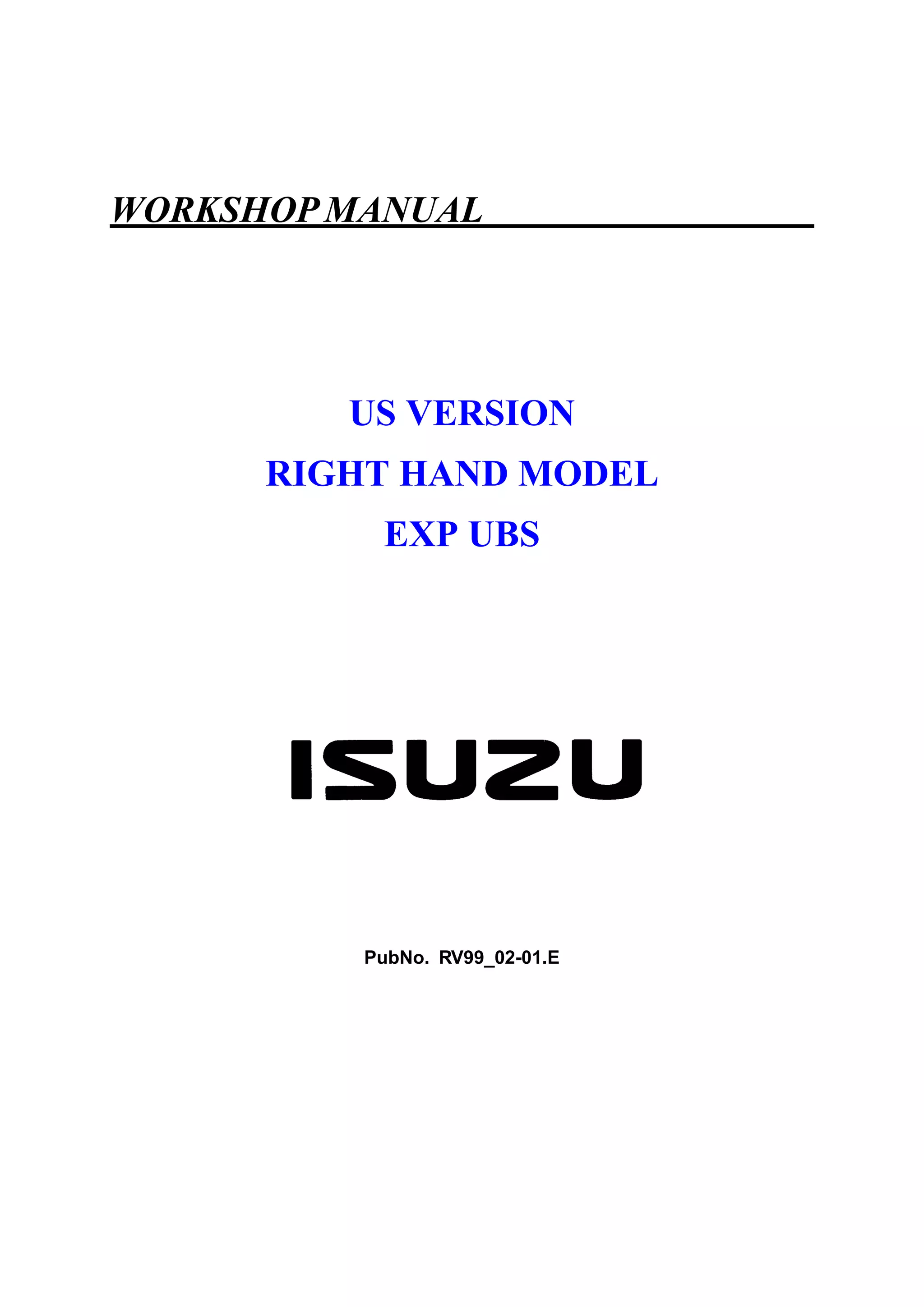 2002 ISUZU TROOPER RODEO AMIGO VEHICROSS AXIOM Service Repair Manual | PDF