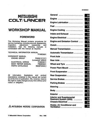 1997 Mitsubishi Colt Lancer Mitsubishi Colt Lancer Service Repair ...