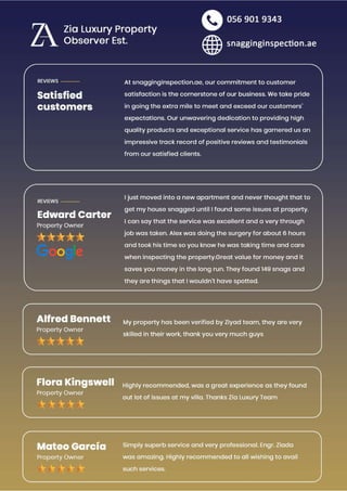 Zia Luxury Property Observer In Dubai, Snagging Inspection | PDF