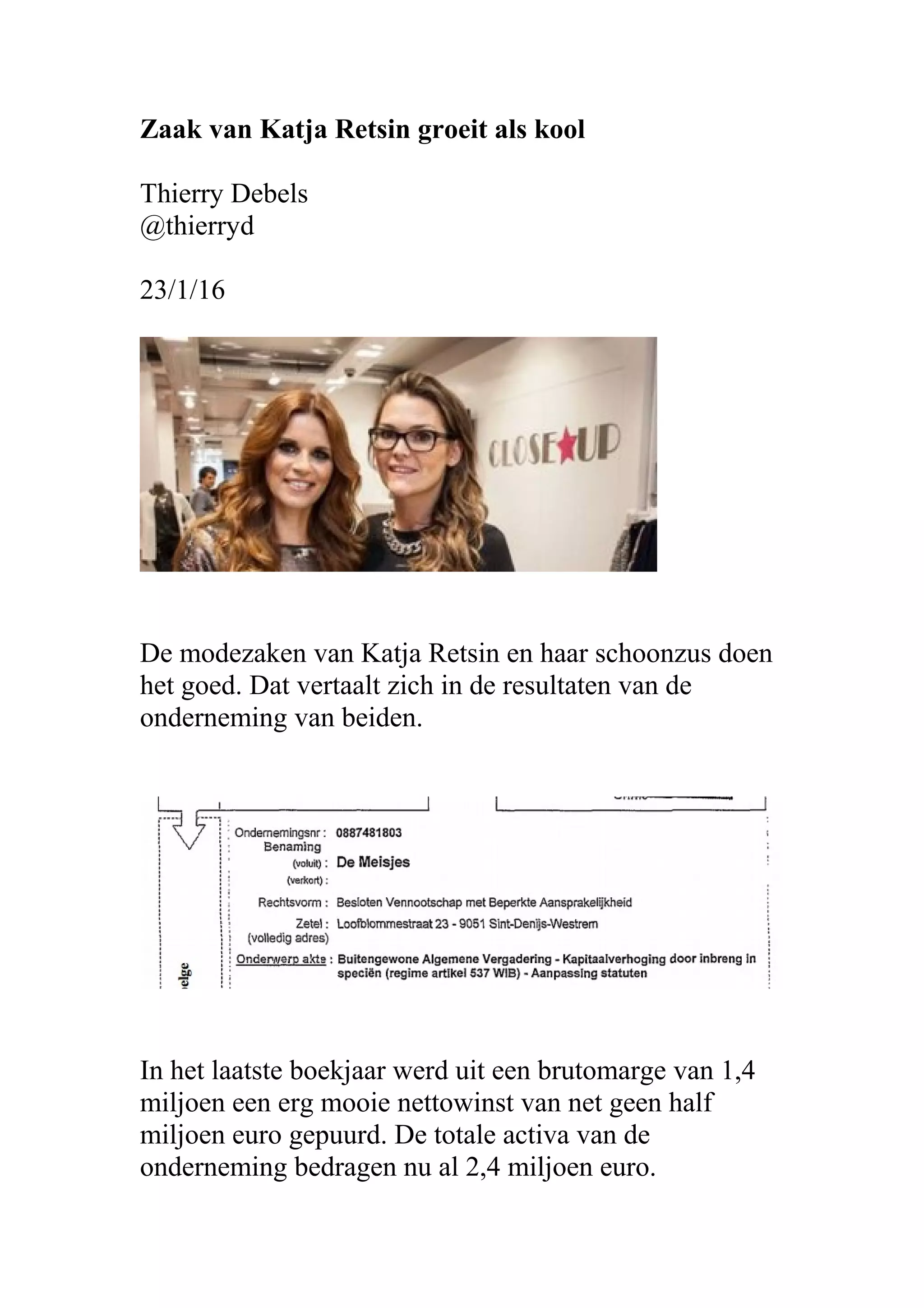 Zaak van Katja Retsin groeit als kool | PDF