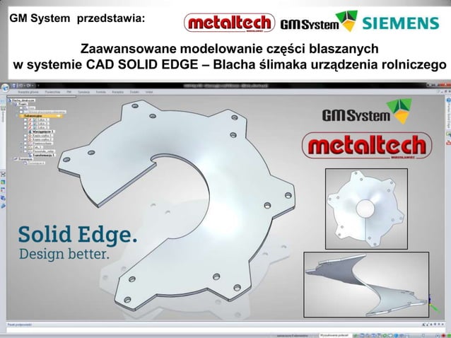 Zaawansowane modelowanie części blaszanych blacha slimaka v2 | PPTX