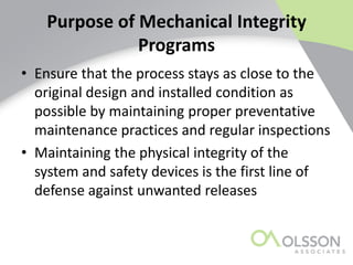 Zablocki, Shawn, Olsson Associates, Mechanical Integrity Programs for ...