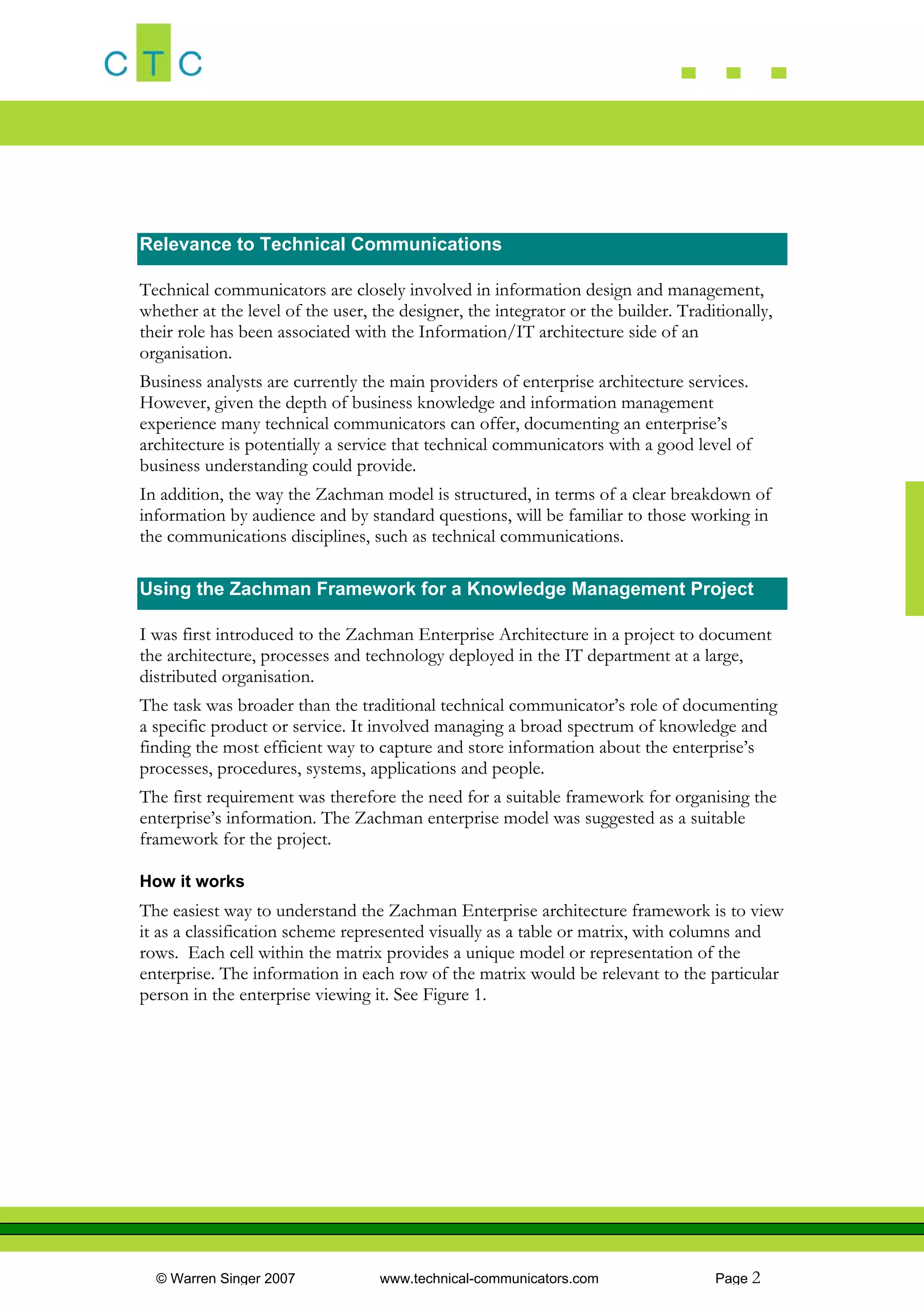 Zachman framework | PDF