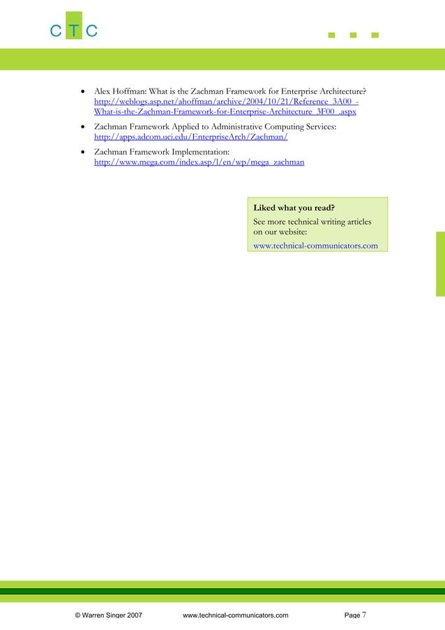 Zachman framework | PDF
