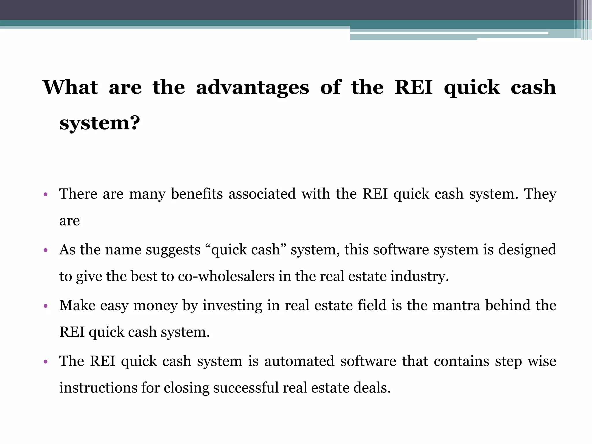 Zack Childress REI quick cash system review | PPT