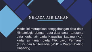 Siklus dan Neraca Air pada Mata kuliah Hidrologi | PPT