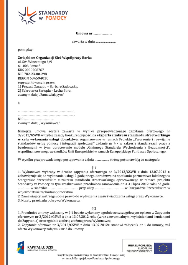 Załącznik nr 2 wzór umowy | PDF