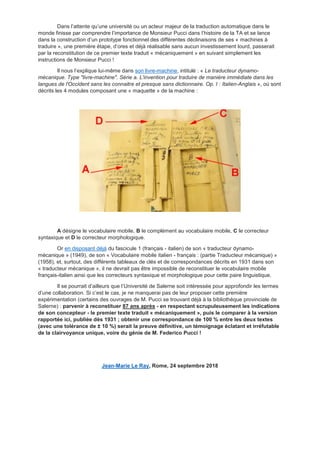 Traduction mécanique d'un extrait de Zadig par Federico Pucci (1931) | PDF