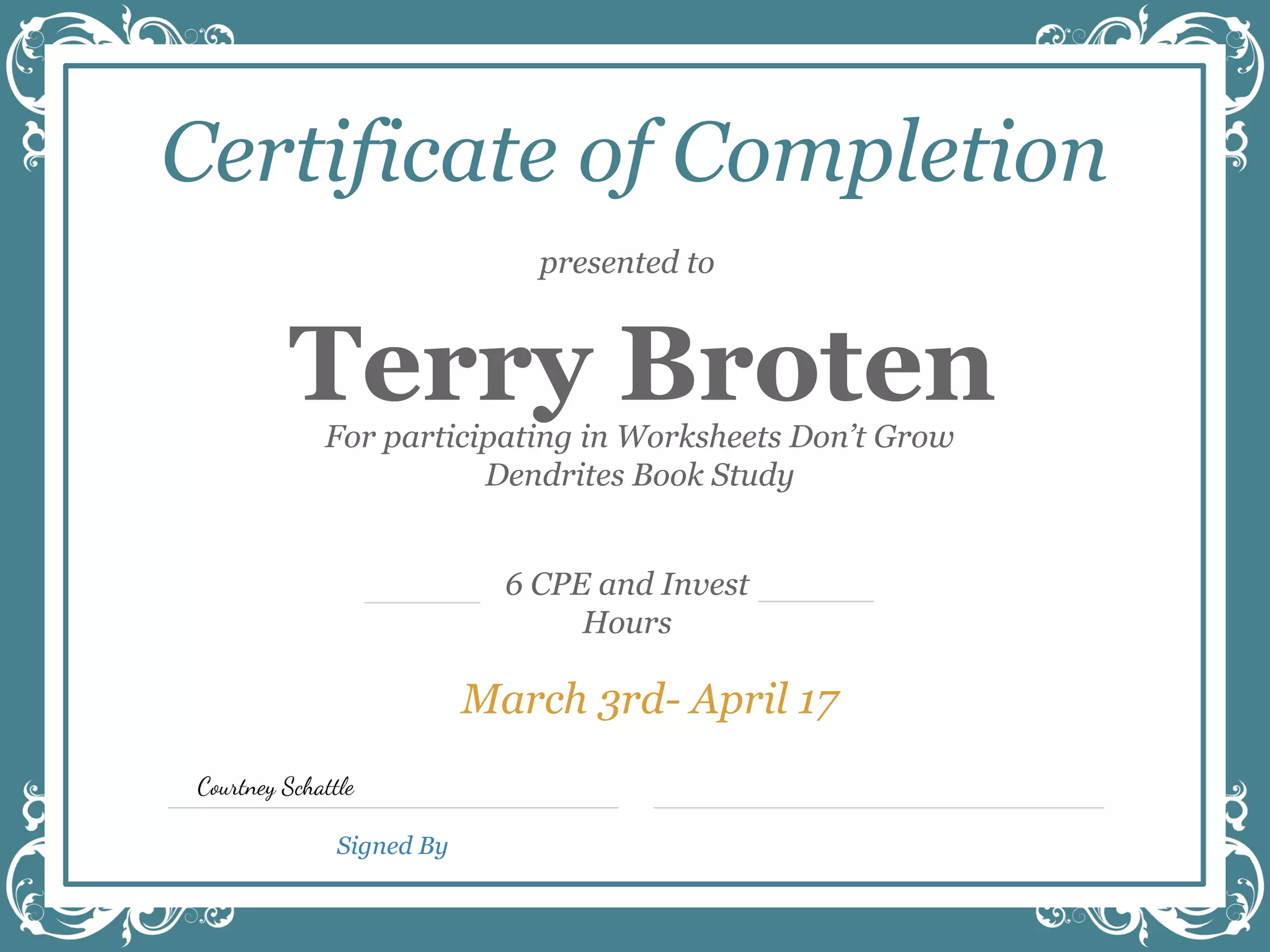 Copy of certificate of completion | PPT