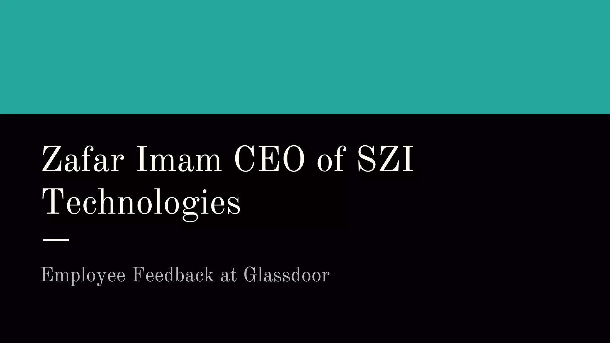 Zafar iman of szi technologies | PDF