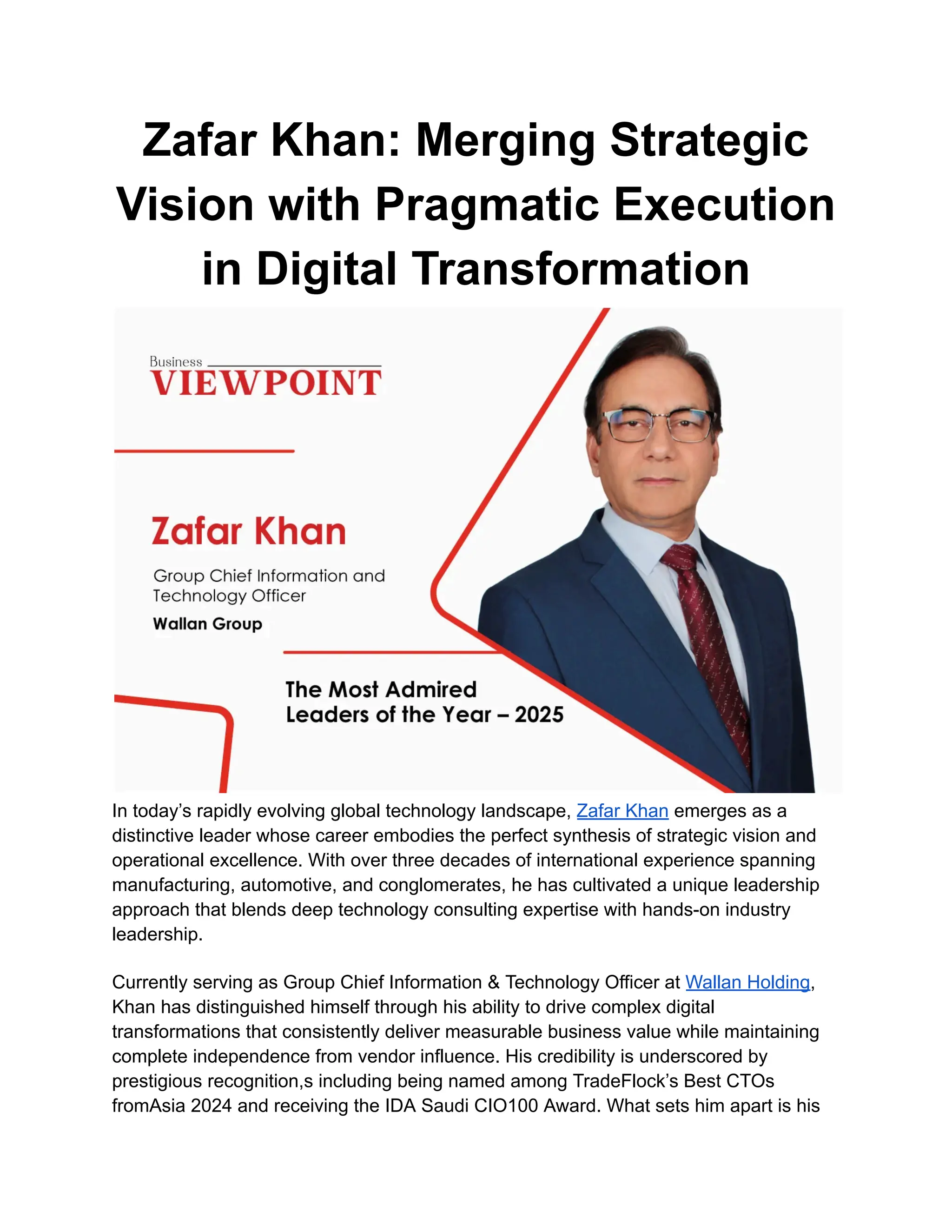 Zafar Khan_ Merging Strategic Vision with Pragmatic Execution in ...