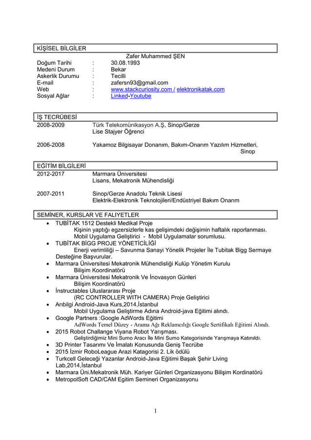 ZAFER M.SEN CV | PDF
